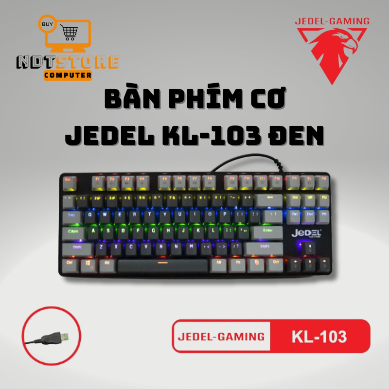 Bàn Phím Cơ JEDEL KL-103 LED Chuẩn 87 Phím - Mechanical Keyboard Cơ ...