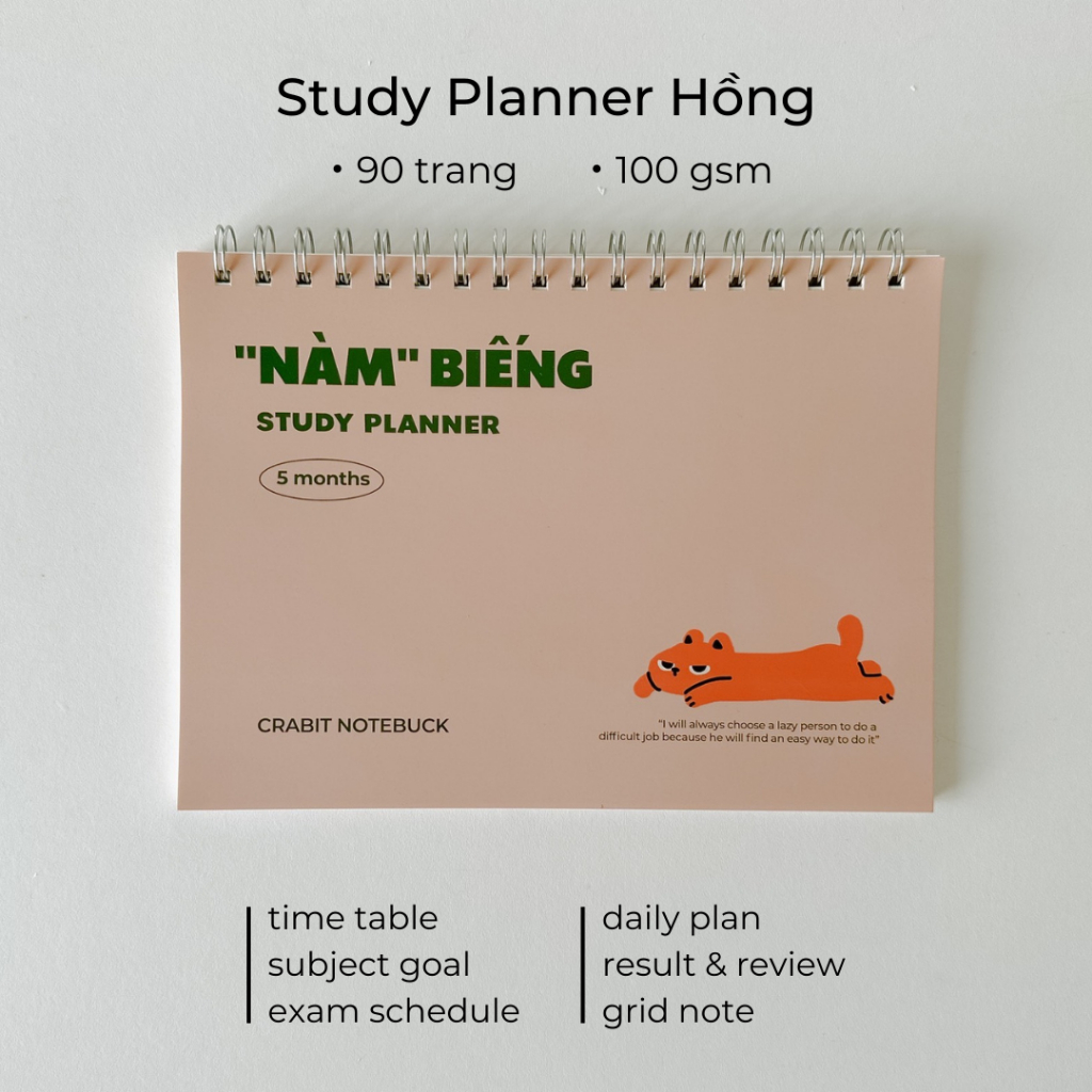 Vở kẻ ngang sổ tay dot grid study planner 80 120 trang 100gsm Crabit ...