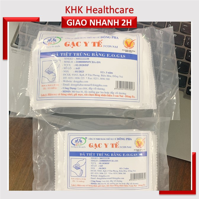 Gạc y tế Đông Fa hiệu 3 con nai đã tiệt trùng (gói nhỏ tiện lợi ...