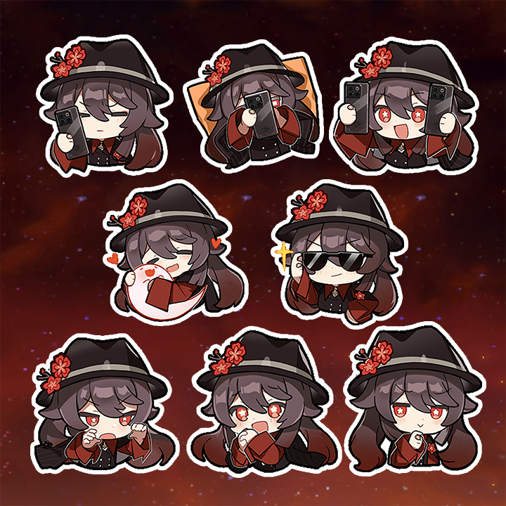 [Genshin Impact] Sticker Hutao - Hình dán chibi hutao ( set 8 / 22 hình ...