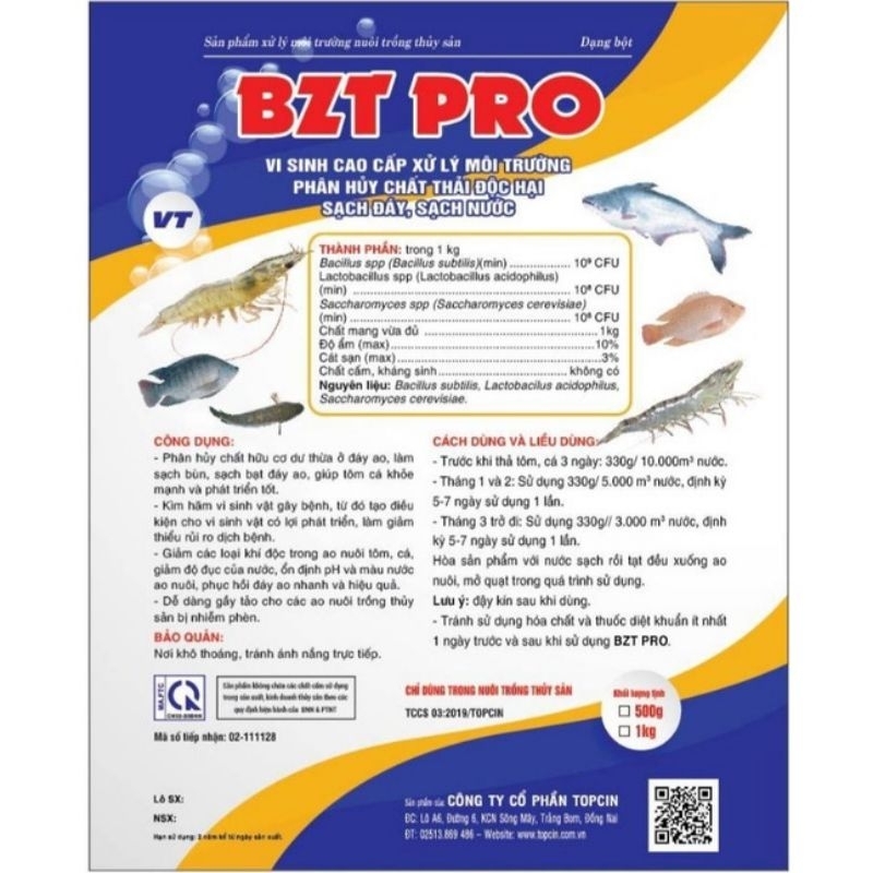 Vi sinh đáy cao cấp BZT Pro (gói 500g) | Shopee Việt Nam
