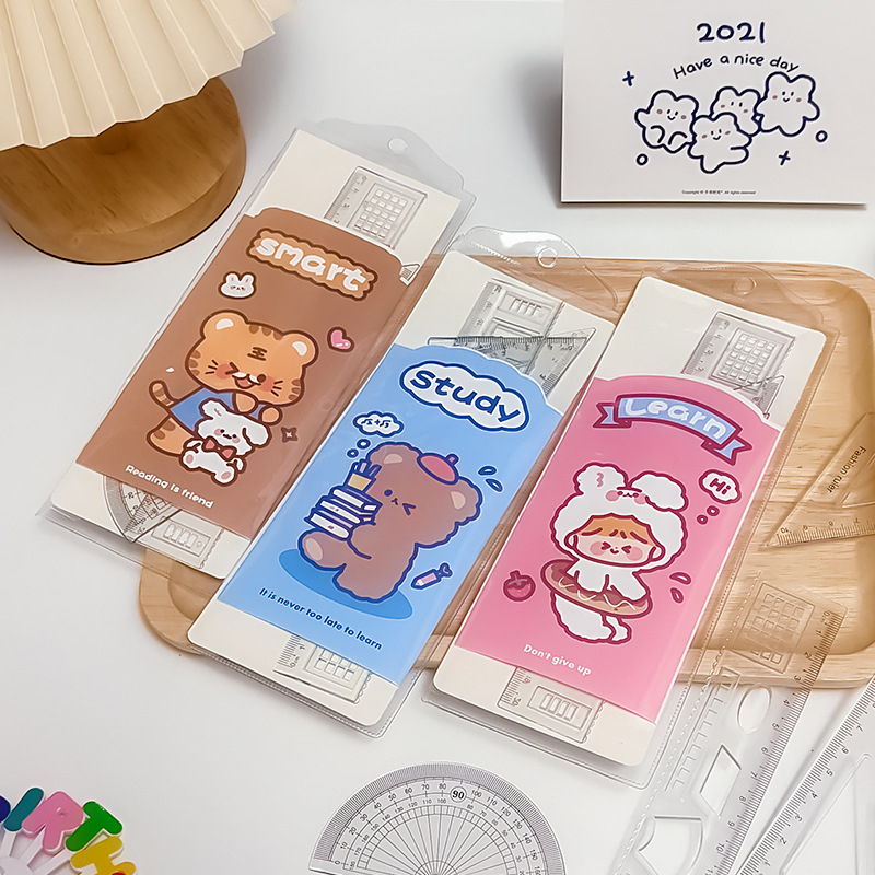 Set 4 Thước Kẻ Trong Suốt Họa Tiết Hoạt Hình Đơn Giản Nhỏ Gọn Dành Cho ...