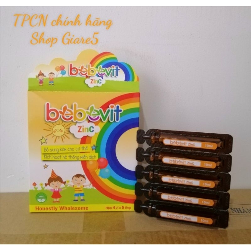 Siro kẽm ống cho trẻ từ 2 tuổi BEBEVIT Zinc Kẽm Gluconat + Vitamin C ...