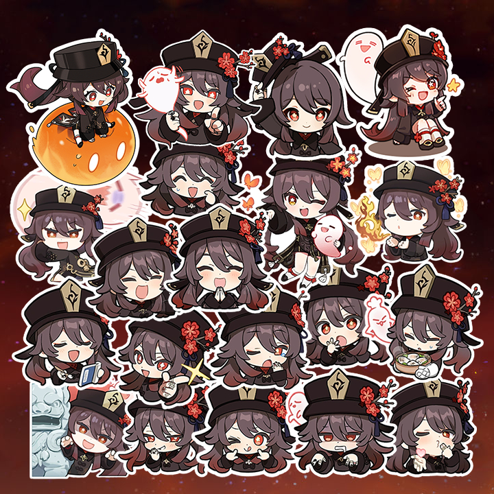 [Genshin Impact] Sticker Hutao - Hình dán chibi hutao ( set 8 / 22 hình ...