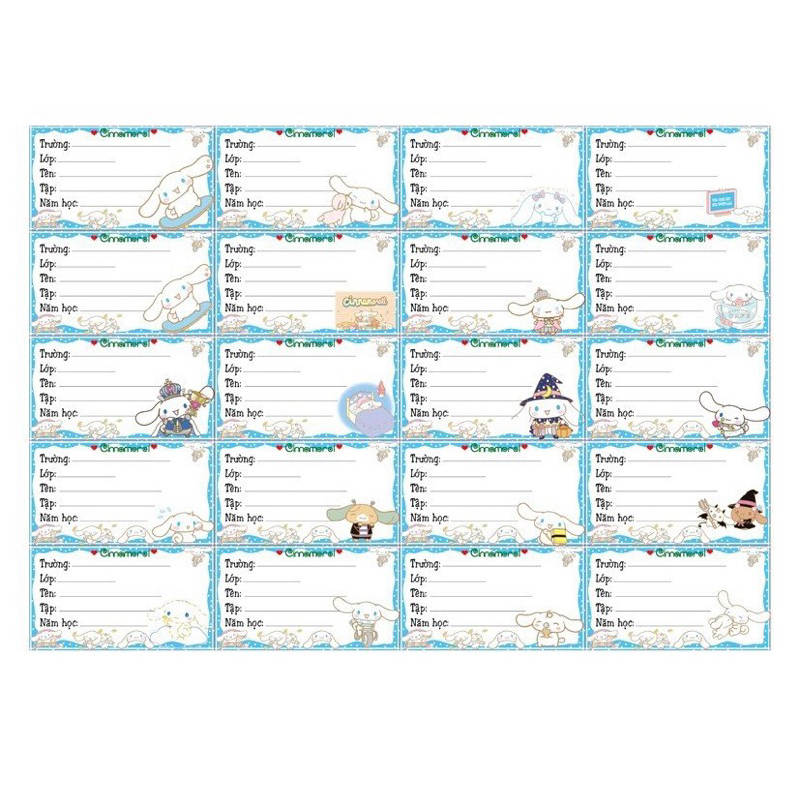 Nhãn dán cinnamoroll 40 nhãn khác nhau / nhãn vở hình cinnamoroll cute ...