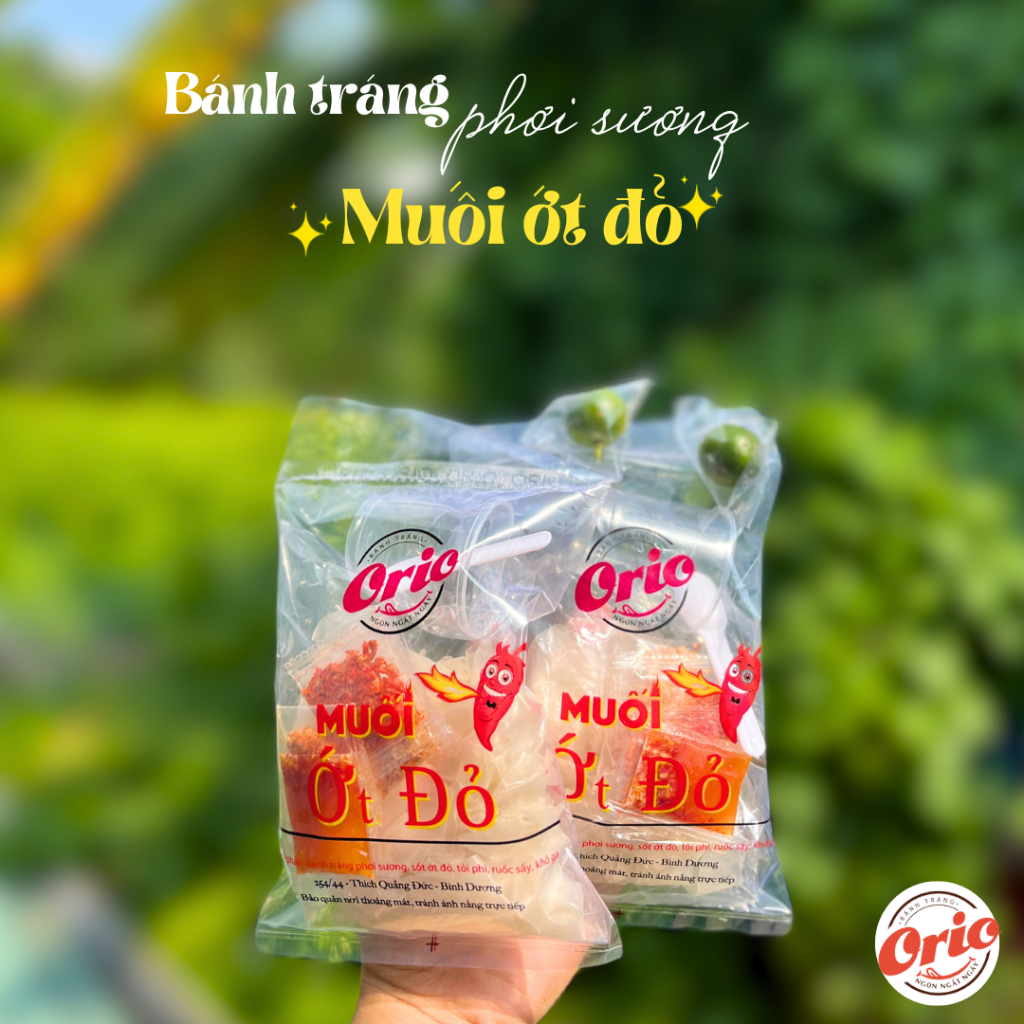 Combo 5 gói bánh tráng phơi sương ORIO muối ớt đỏ/muối ớt xanh | Shopee ...