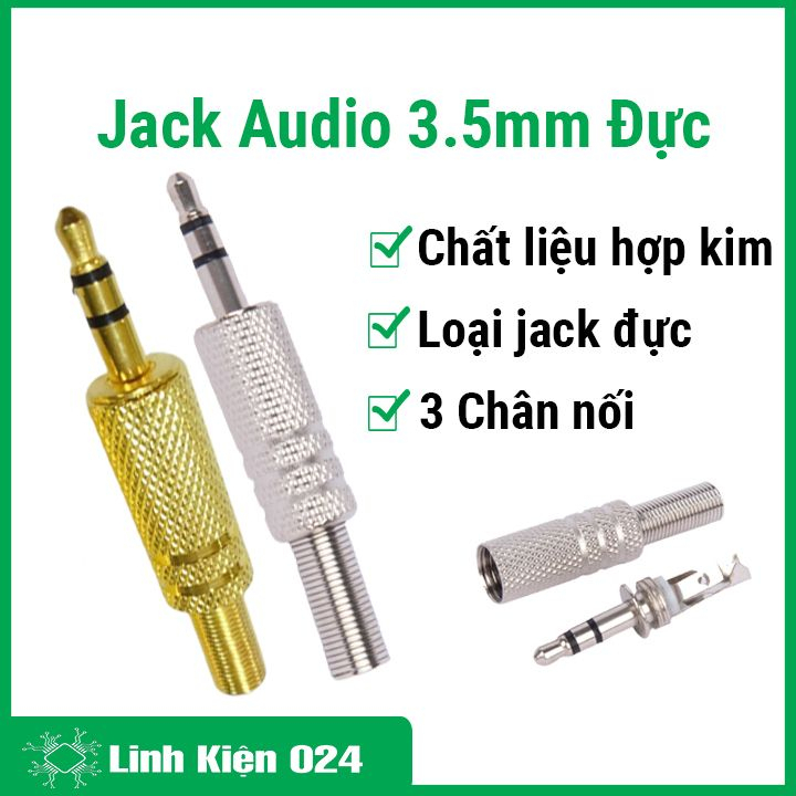 Jack chuyển đổi 3.5mm đực vỏ kim loại mạ vàng / bạc | Shopee Việt Nam