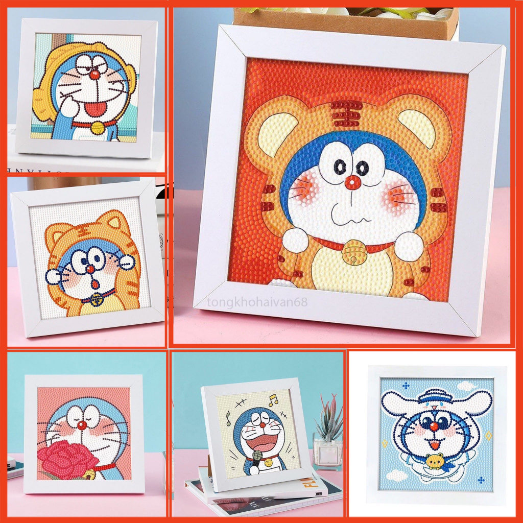 Tranh Đính Đá Dore amon Mini 20 * 20 cm Kèm Khung, Tranh Gắn Đá Mini 5D ...