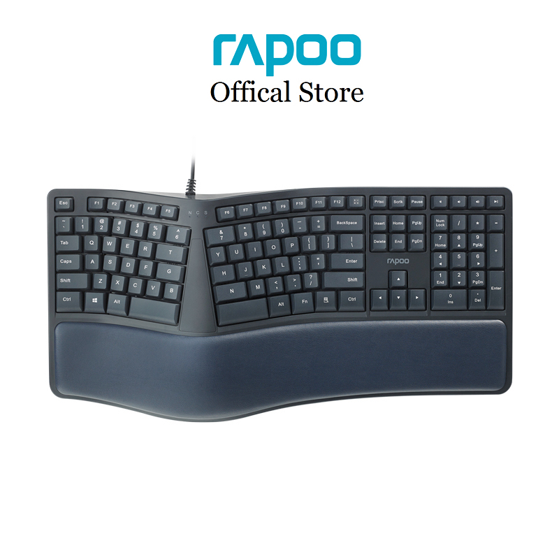 Bàn Phím có dây Công Thái Học Rapoo NK8800 vòm cong tự nhiên, 110 phím (13 phím hotkeys ...