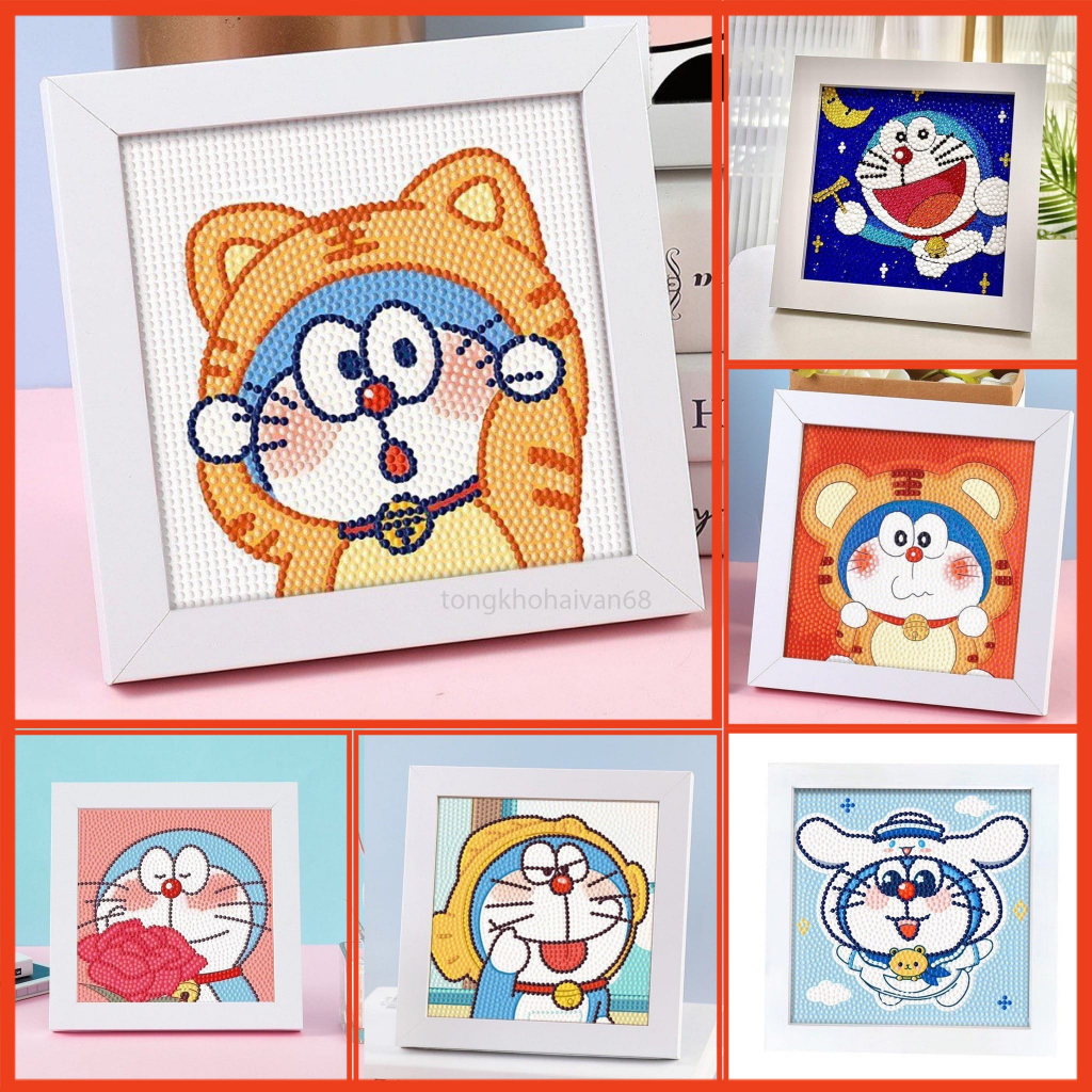 Tranh Đính Đá Doreamon Có Kèm Khung, Tranh Gắn Đá Mini 5D Tự Hoàn Thành ...