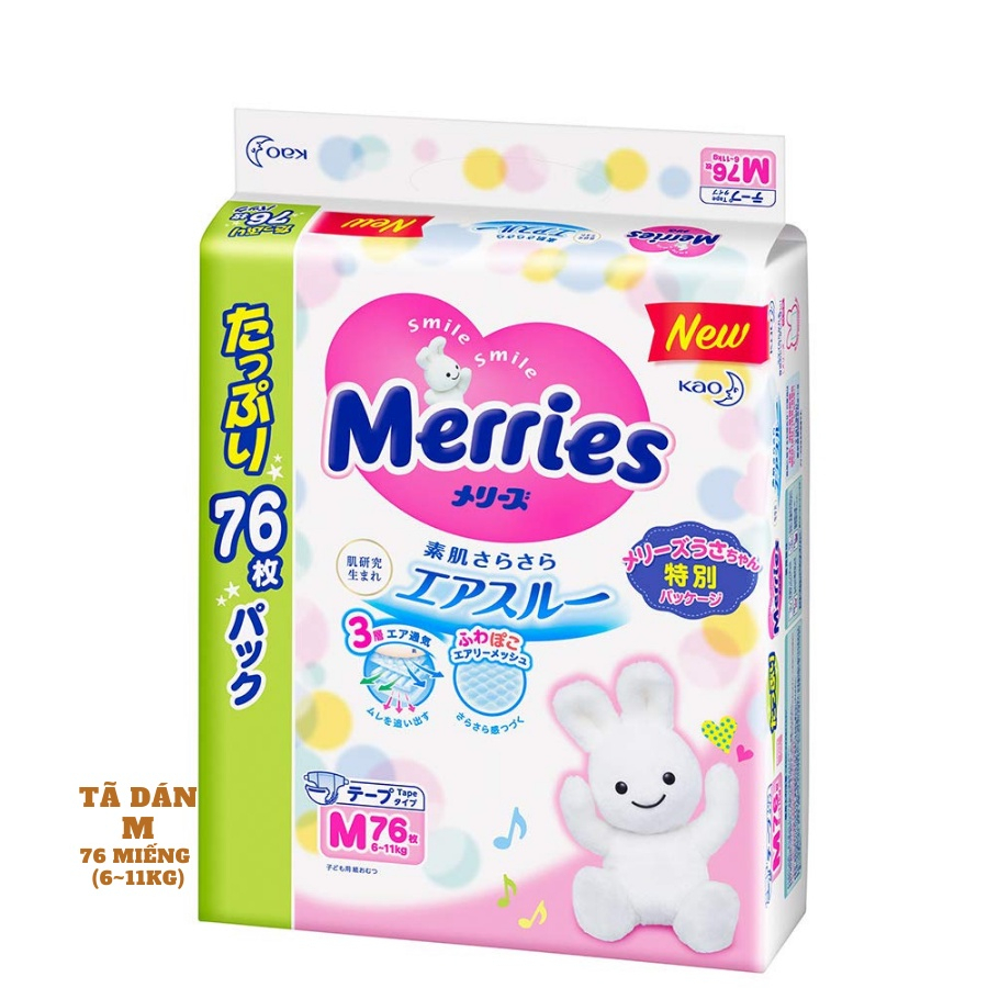 Tã Merries Cộng Miếng Nội Địa Nhật Bỉm Tả Meries Quần Dán Size NB96/S88 ...