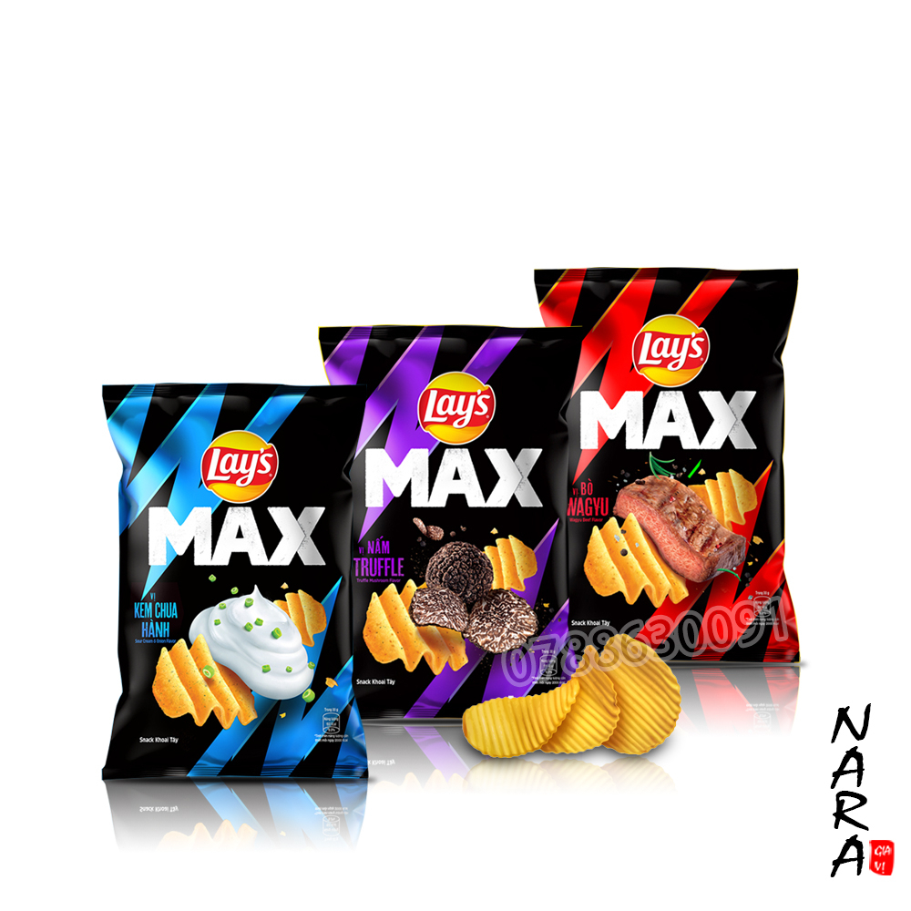 Snack Khoai Tây Lát Lay's Max 30gr - Bò Wagyu, Nấm Truffle và Kem Chua ...