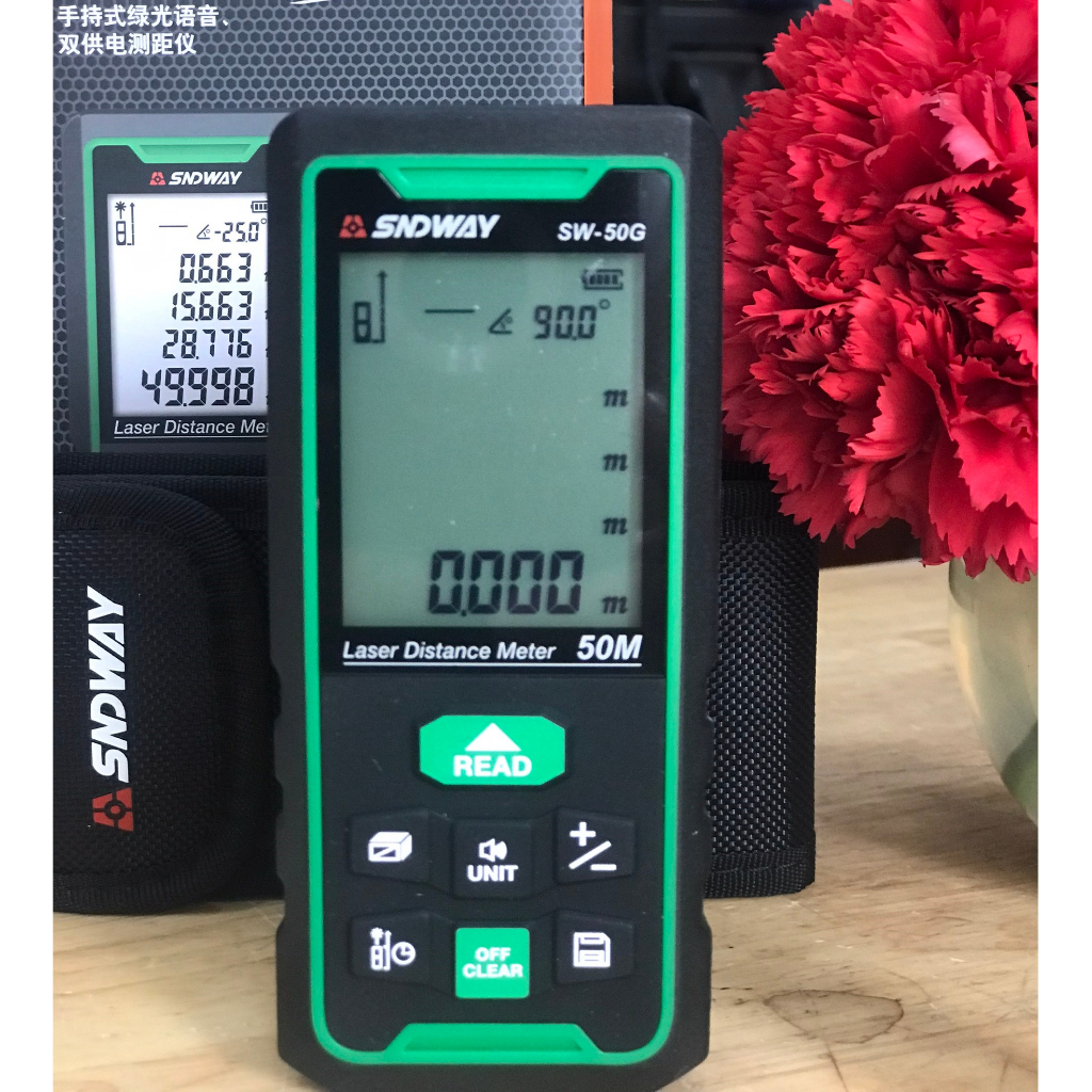 Thước đo khoảng cách SNDWAY tia Laser Xanh 50G (50M) - Thước đo laser ...