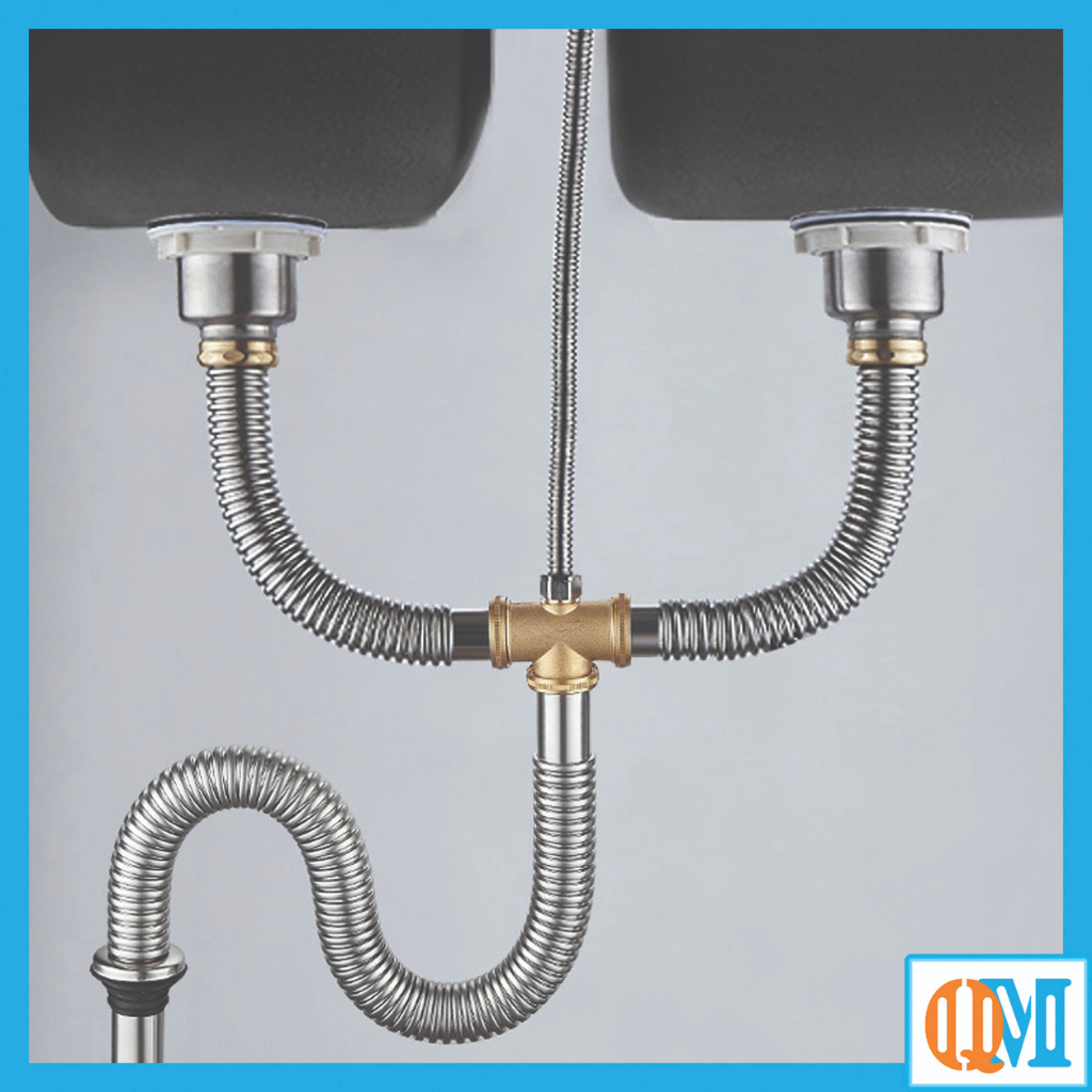 Bộ xiphong thoát nước dùng cho chậu rửa bát 2 hố inox 304 siêu bền bỉ ...