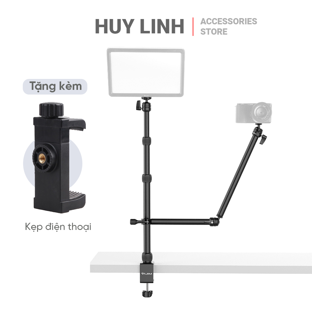Tay Arm kẹp bàn VIJIM LS11 quay Topshot - Gắn phụ kiện Micro, Máy ảnh ...