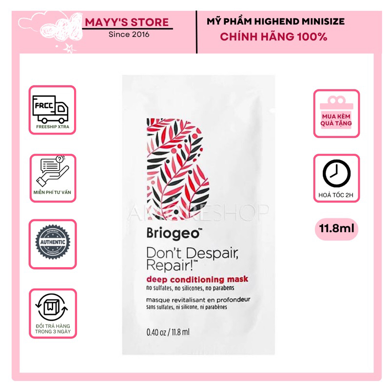 Mặt Nạ Ủ Tóc Phục Hồi Briogeo Don't Despair, Repair! Deep Conditioning ...