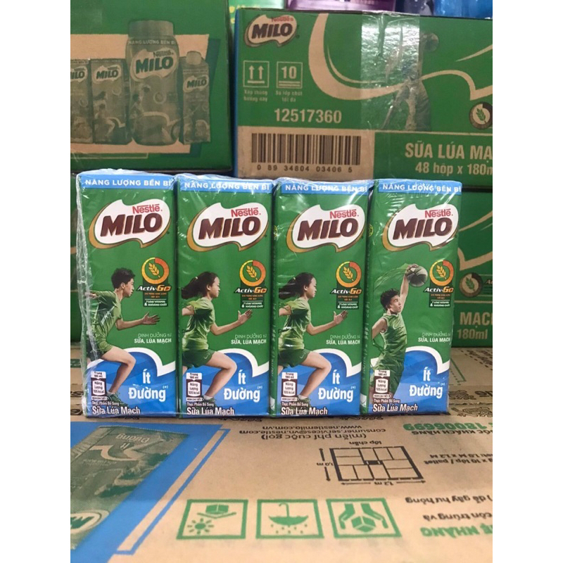 Thùng 48 Hộp Sữa Lúa Mạch Milo Ít Đường Hộp 180ml | Shopee Việt Nam