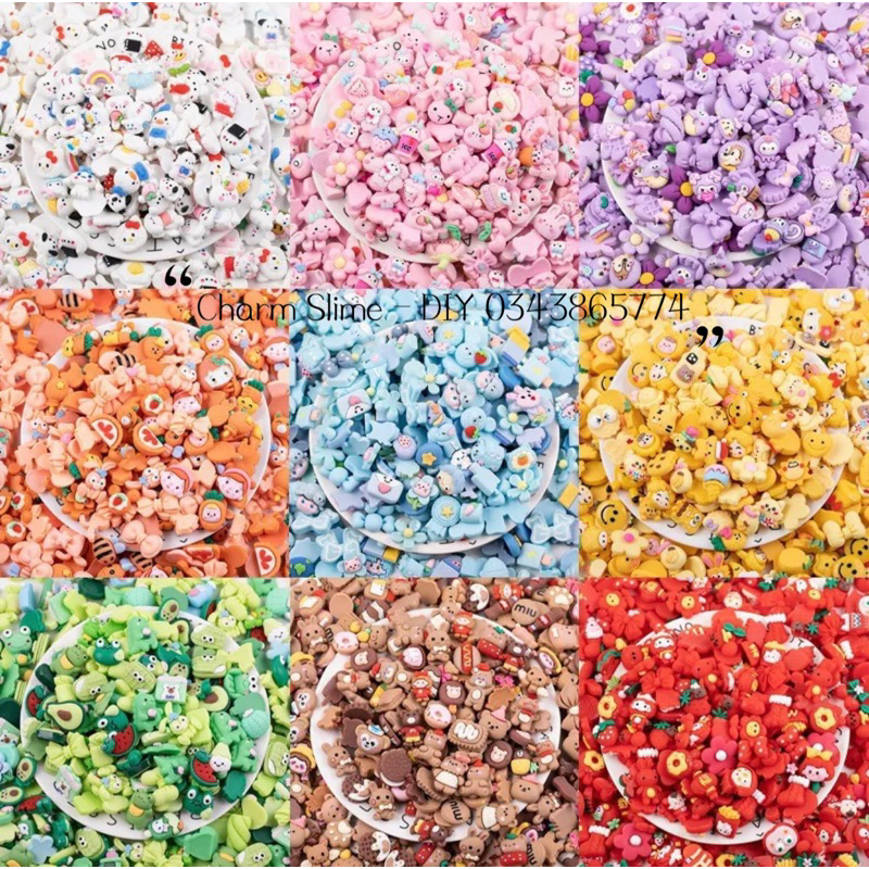 Combo 50 Charm diy trang trí handmade ốp điện thoại, kẹp tóc, toploader ...