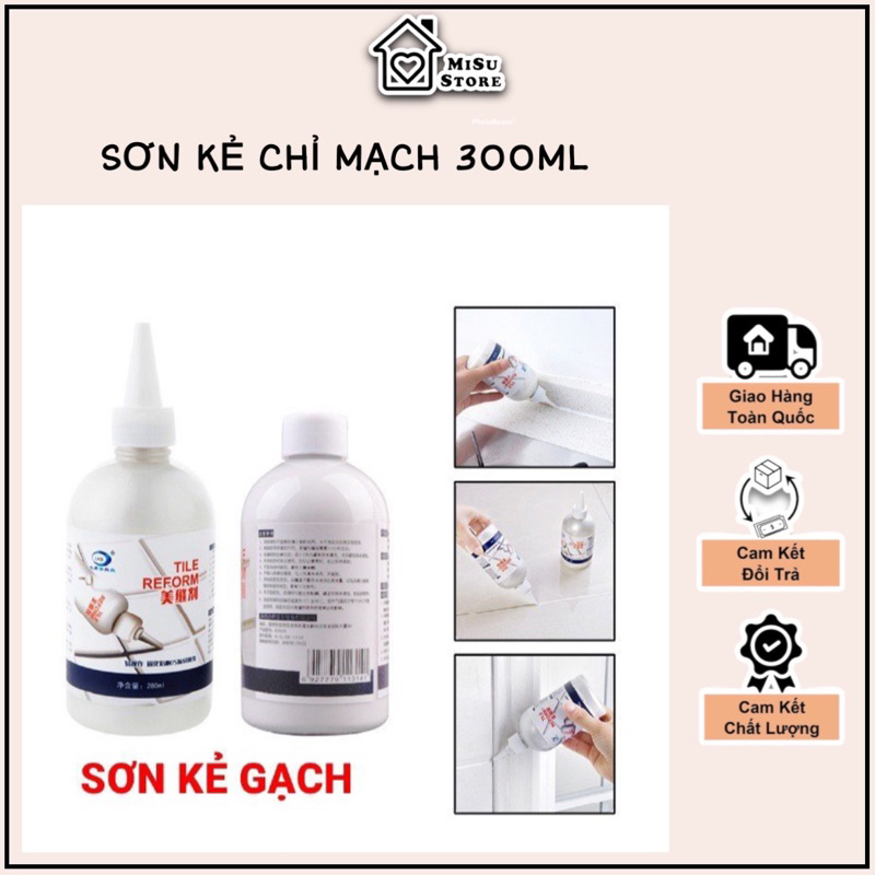 Lọ sơn kẻ chỉ mạch gạch nền nhà Hàn Quốc 300ml, chai sơn ron gạch kẻ ...