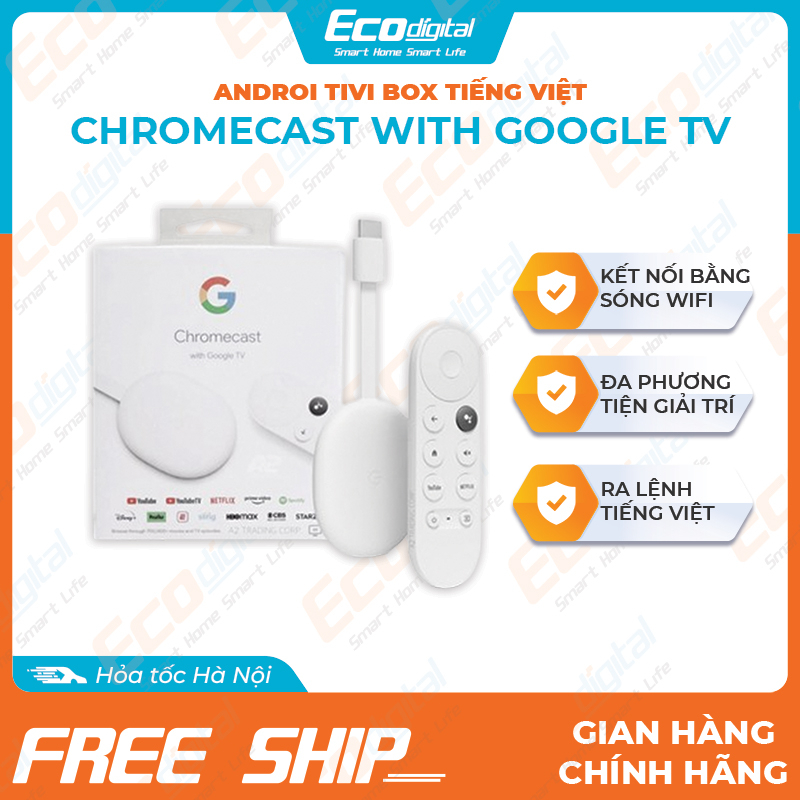 Google chromecast tv box chạy android tivi độ phân giải 4K HDR ra lệnh ...