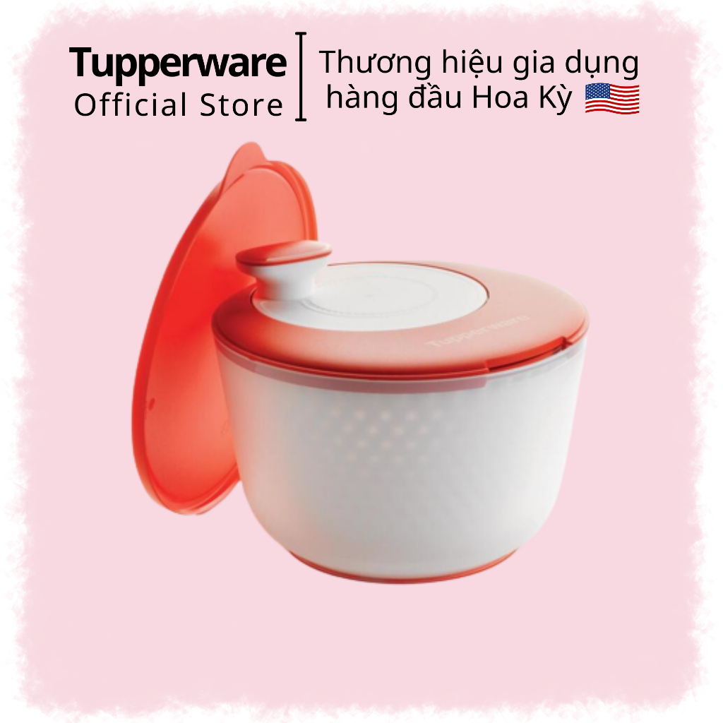 [Tupperware] Dụng cụ quay ráo rau Spinning Chef kèm nắp đậy kín để bảo ...