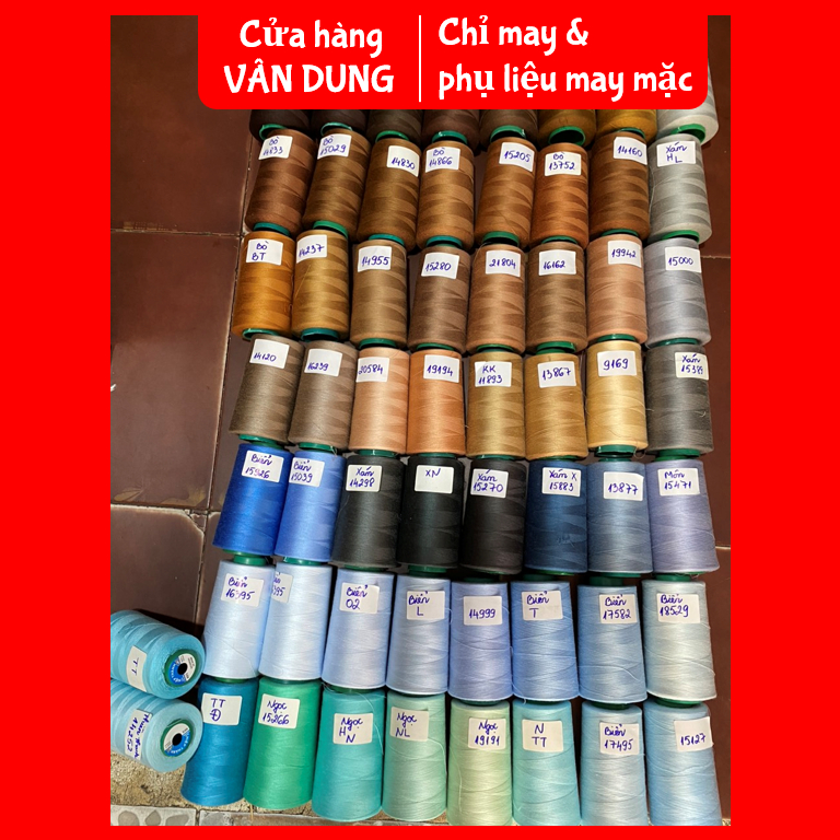 Chỉ may Hiệp Thành 40/2 nhiều màu (nâu, xám, bò, ngọc, biển..) - chỉ ...