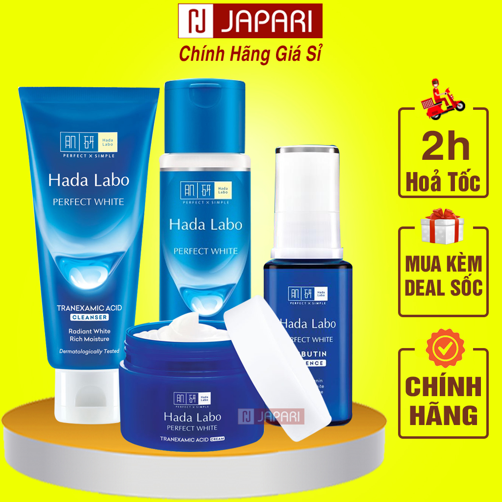 Bộ Sữa Rửa Mặt Dưỡng Trắng Da Hada Labo + Kem Dưỡng Trắng Da Mặt ...