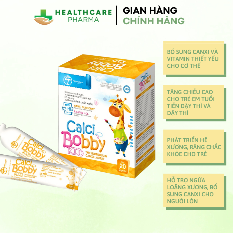 Canxi hữu cơ Canxi CALCI BOBBY KID, L Lysine, vitamin D3K2, giúp xương và răng chắc khỏe, hỗ trợ ...