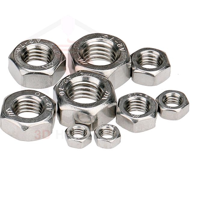 (Set 10 con inox loại tốt) Tán Dẹp Ecu Inox 304 cho ốc M3, M4, M5,M6,M8 ...