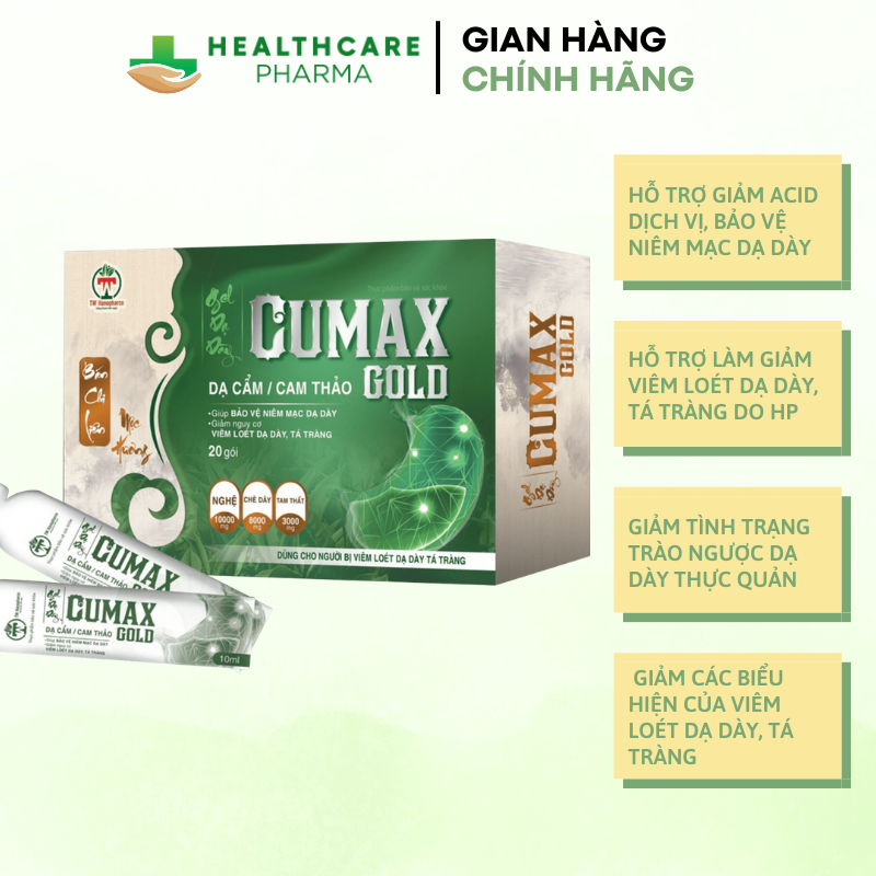 Gel dạ dày CUMAX GOLD trung hòa acid, giảm acid dịch vị, tạo lớp màng ...