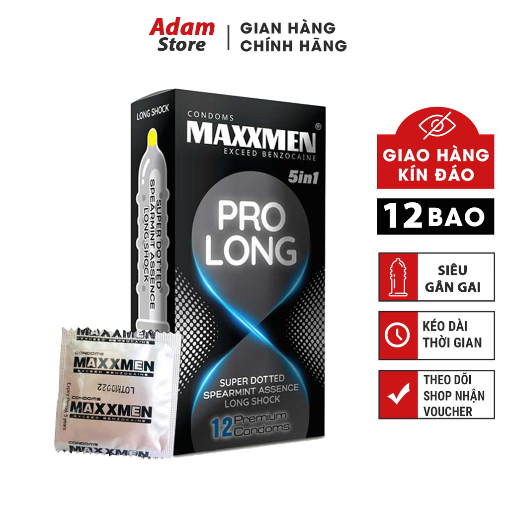 Bao cao su MAXXMEN PRO LONG, bcs siêu gai gân siêu mỏng kéo dài thời gian quan hệ | Shopee Việt Nam