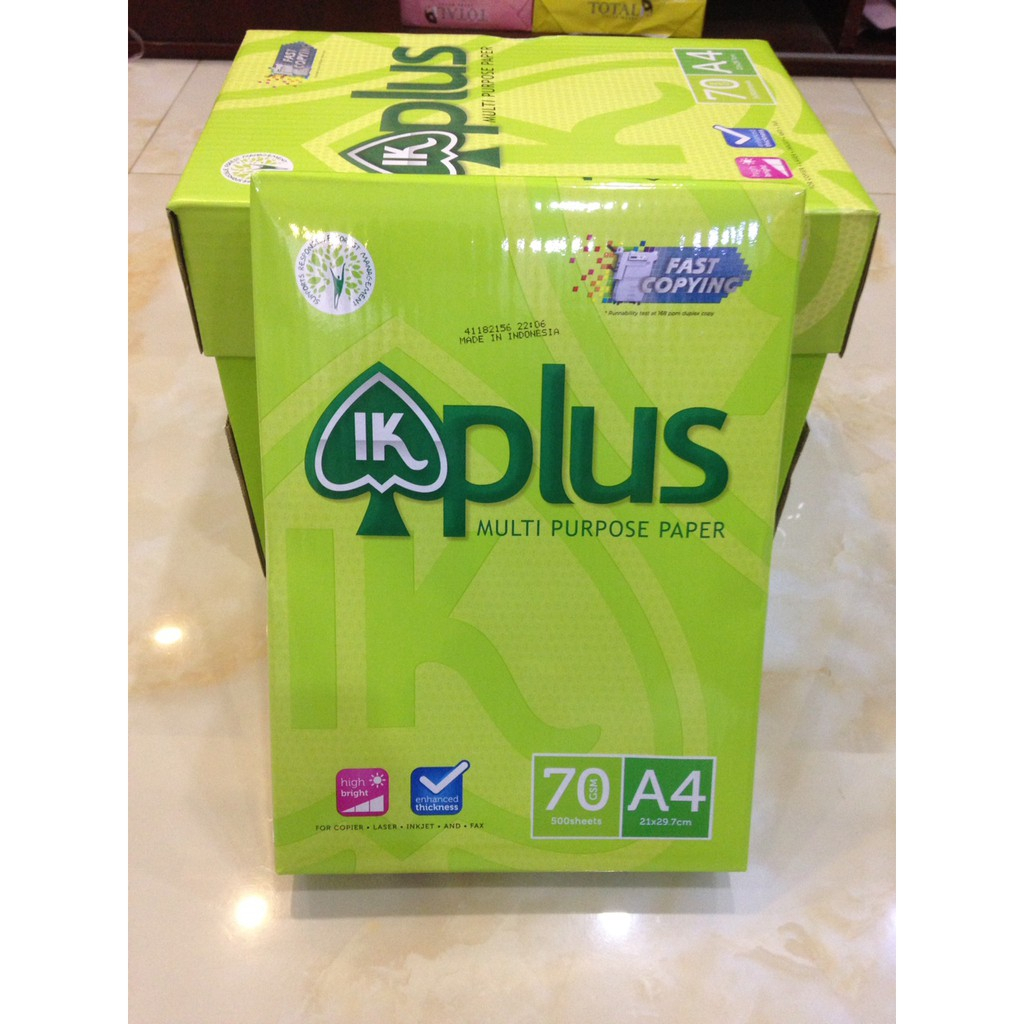 Giấy in, giấy photo IK plus A4 ĐL 70g/m2 ( 5 ram/thùng ) | Shopee Việt Nam