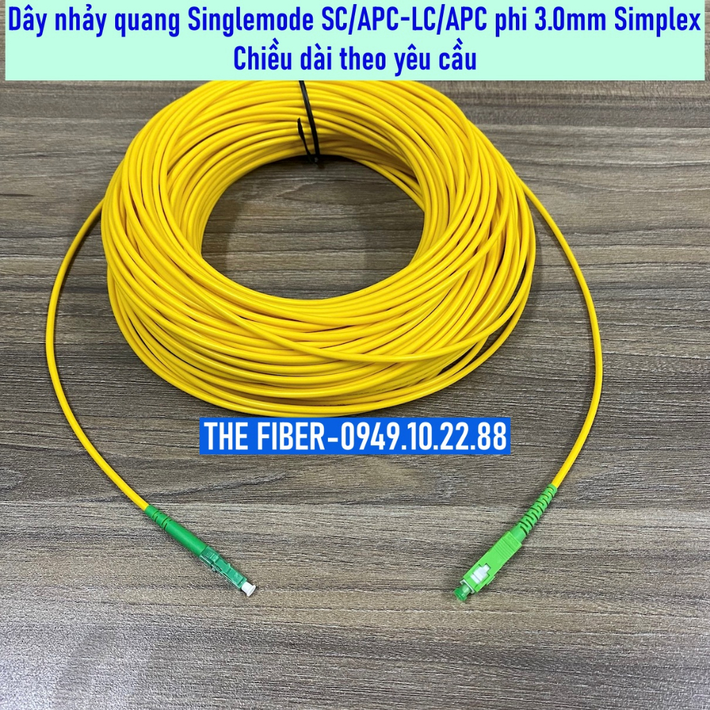 Dây nhảy quang Singlemode SC/APC-LC/APC phi 3.0mm, Simplex-Chiều dài ...