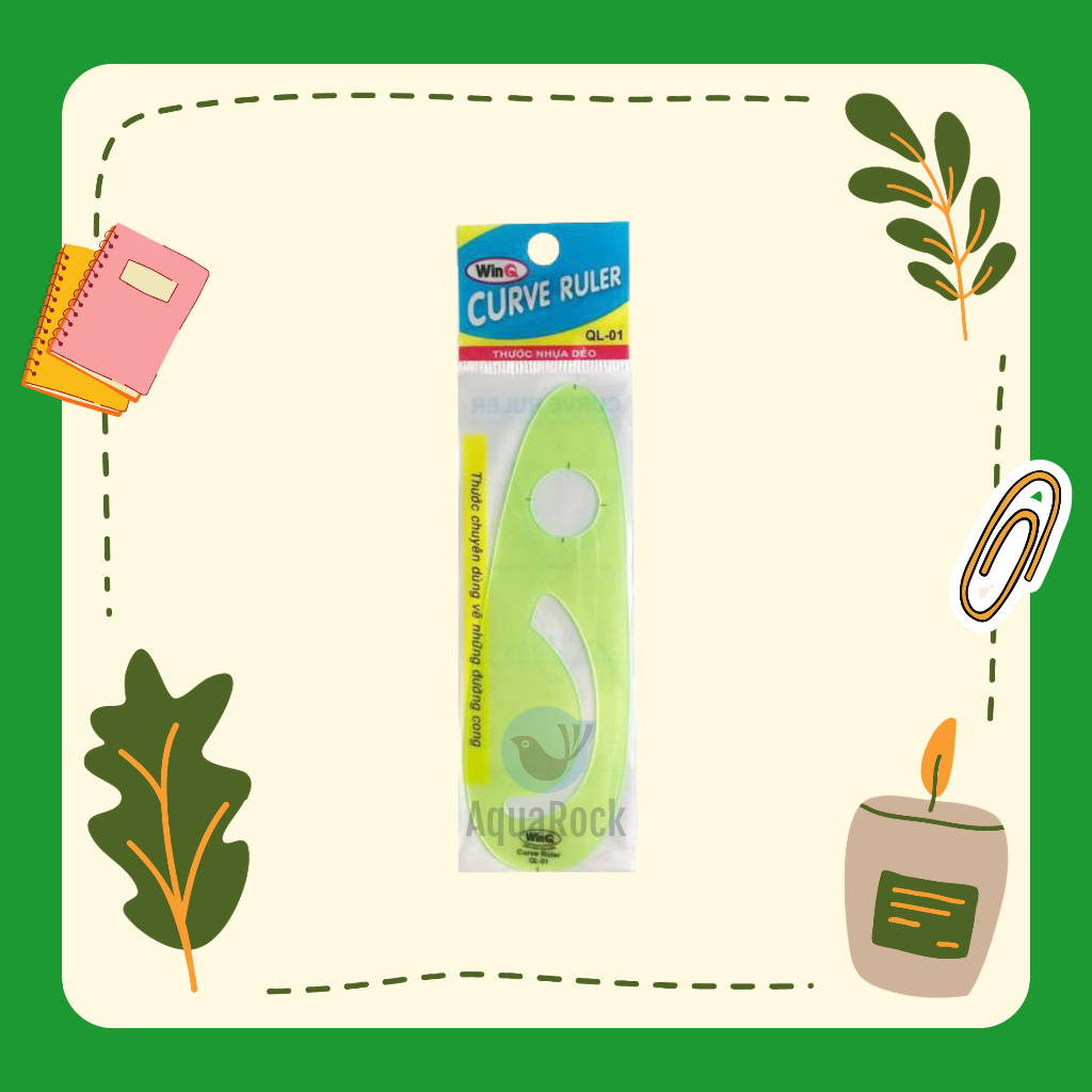 Thước kẻ Parabol WinQ Qui Lực QL-01 / QL01 màu xanh lá (Sản xuất tại ...