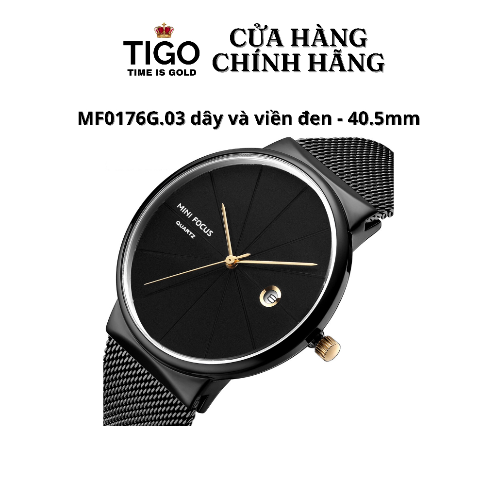 Đồng Hồ Nam MINI FOCUS MF0176G.03 Dây Thép Đen Viền Đen Thép Không Gỉ Mặt Tròn 40.5mm | Shopee ...