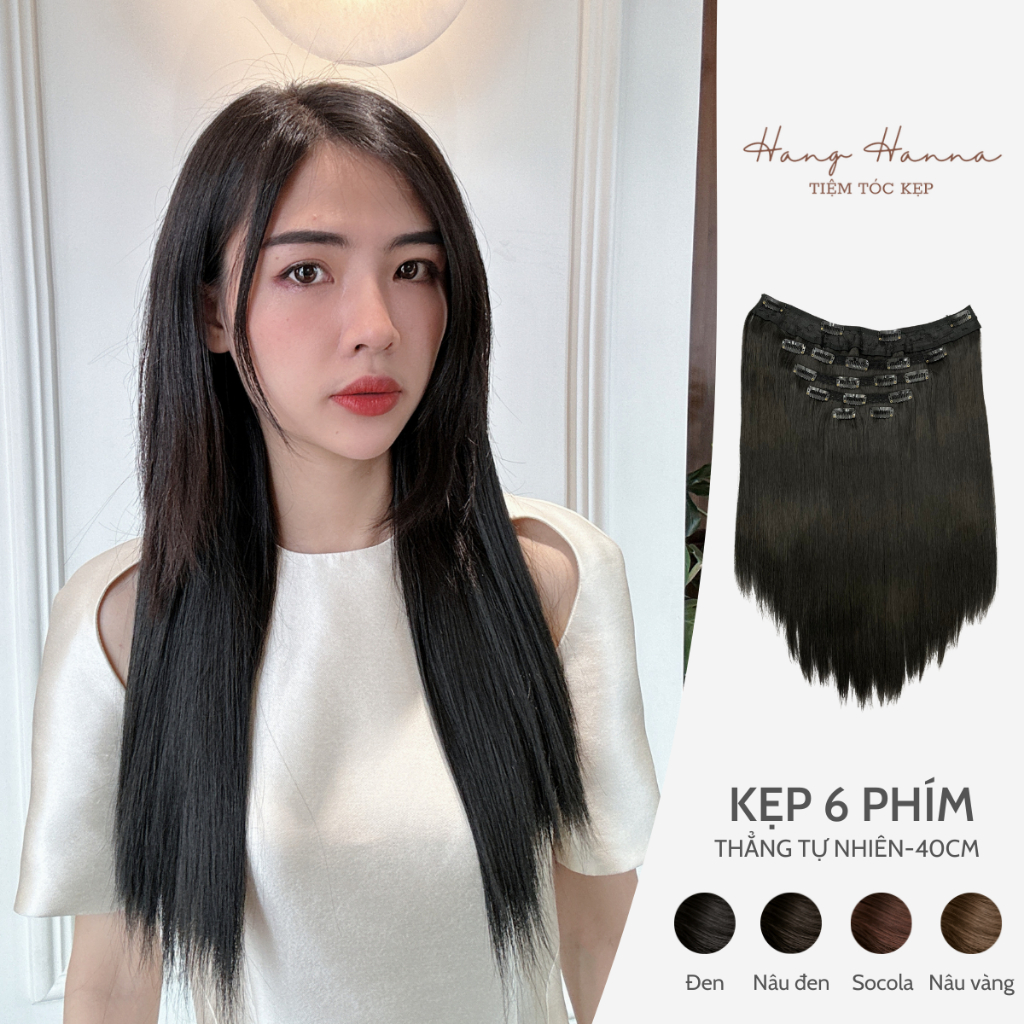 Tóc Kẹp Phím HANNA 6 Mảnh Dáng Thẳng Tự Nhiên 40cm | Shopee Việt Nam