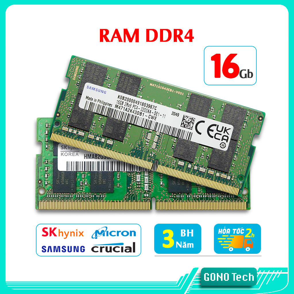 RAM Laptop DDR4 16GB 2400 2666 3200 2133MHz Samsung SK hynix Micron Crucial | Shopee Việt Nam