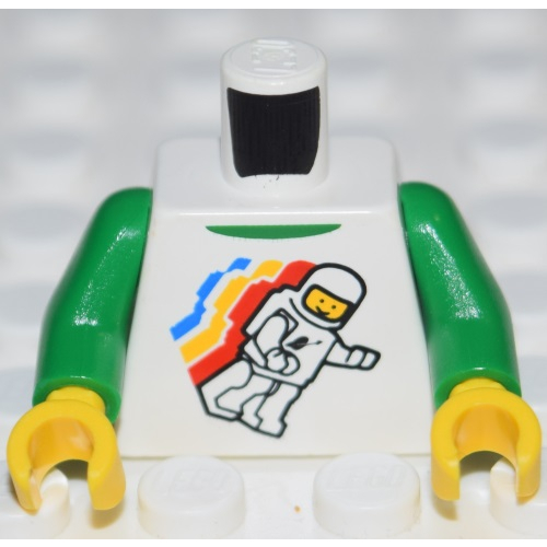 1x New Genuine LEGO White Minifigure Torso with Spaceman and Green ...