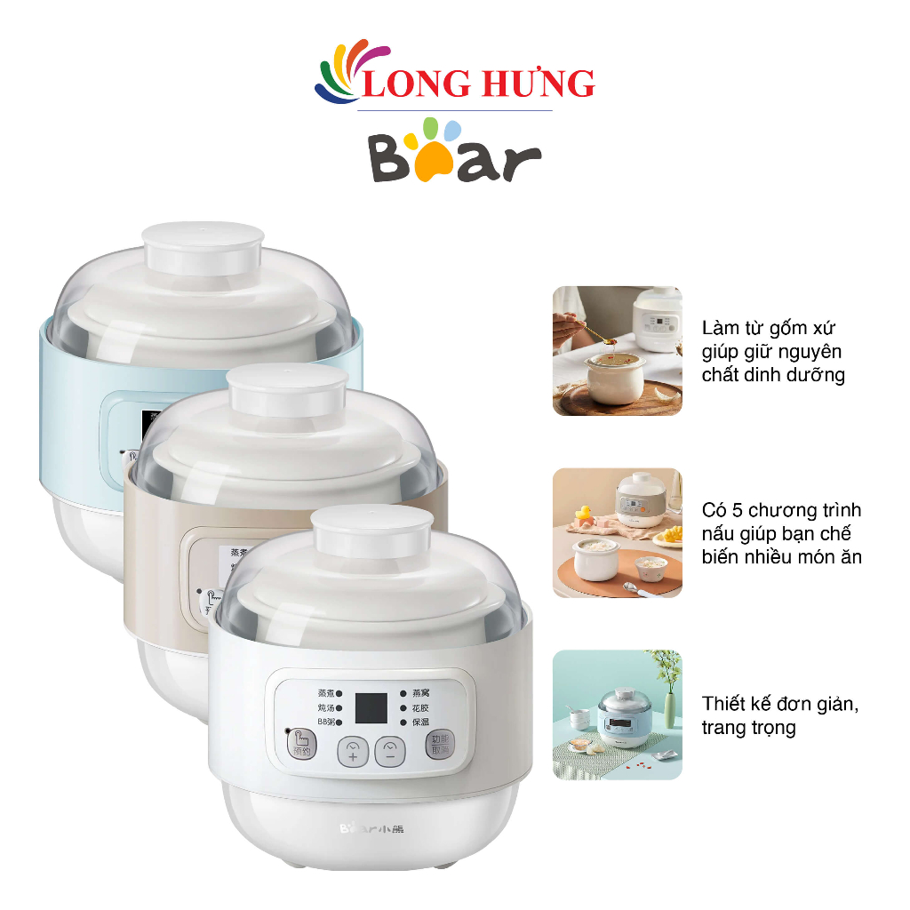 Nồi nấu chậm Bear 0.8 lít DDZ-A08T8 - Hàng chính hãng | Shopee Việt Nam