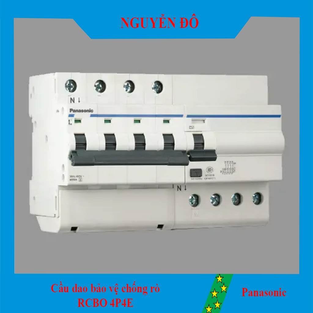 CB chống giật, aptomat chống giật Panasonic RCBO 4P dòng diện định mức 25A/32A/40A/50A/63A và ...