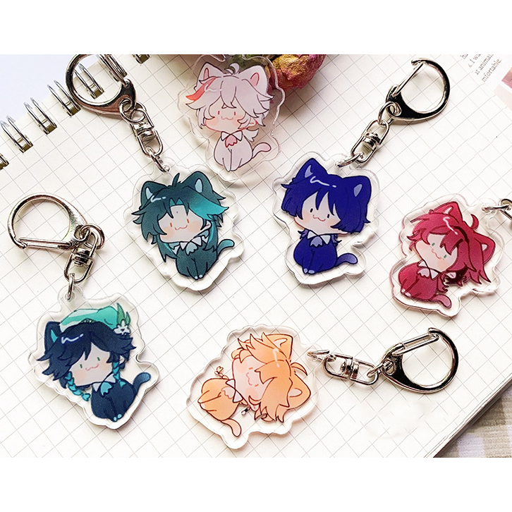 Móc khóa game GENSHIN IMPACT ver Mèo méo meo mèo meo treo chìa khóa in ...