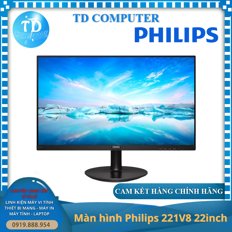 Màn hình máy tính 22inch Philips 221V8 (21.5" IPS FHD 75Hz, HDMI+VGA ...