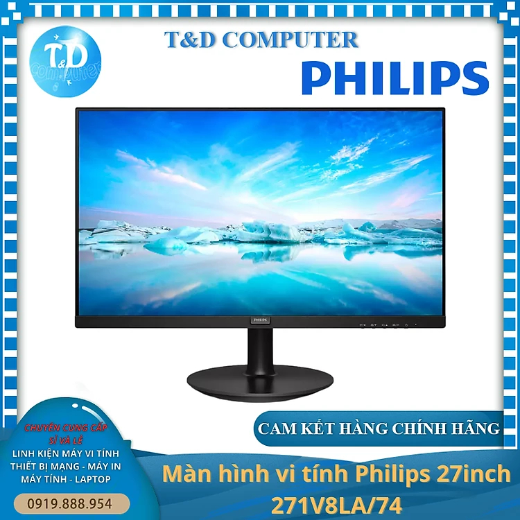 Màn hình máy tính 27inch Philips 271V8 (27" IPS FHD 75Hz, HDMI+VGA) - Hàng chính hãng Viễn Sơn ...