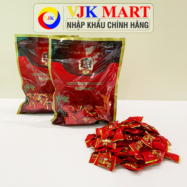 Kẹo Sâm Đỏ Hàn Quốc dạng viên cứng gói 800g [VJK Mart] | Shopee Việt Nam