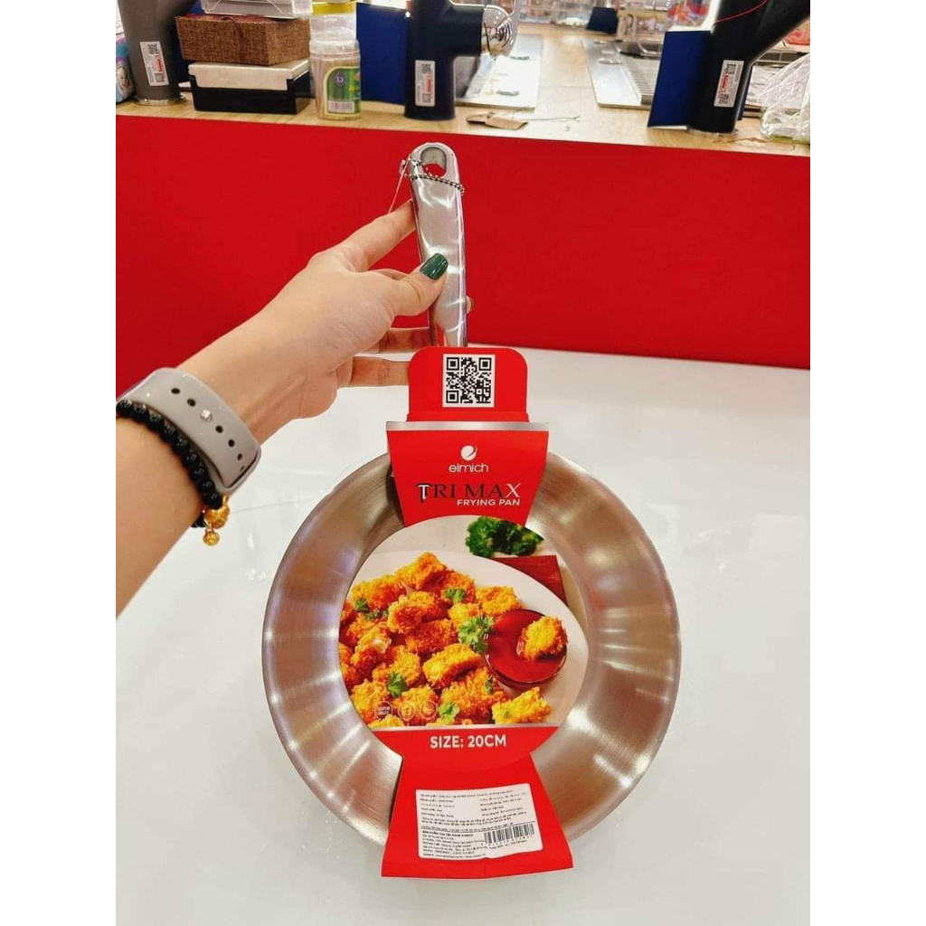 Chảo inox 304 đáy từ đúc liền nguyên khối Elmich trimax size 20cm, 24cm, 26cm | Shopee Việt Nam