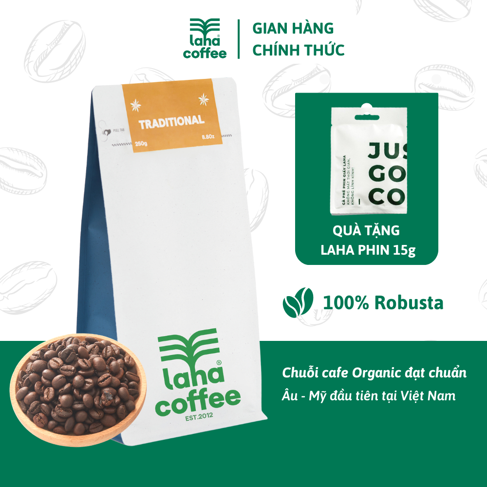 Cà phê nguyên chất rang xay đặc biệt Traditional 100% Robusta bột pha ...