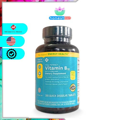 Bổ sung B12 Member’s Mark Vitamin B12 5000mcg Methylcobalamin 300 viên ...