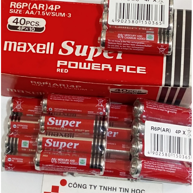 Pin AA Maxell AA 1.5V (AA / 1.5V / R6P(AR)4P / SUM-3) Chính hãng / Hộp ...