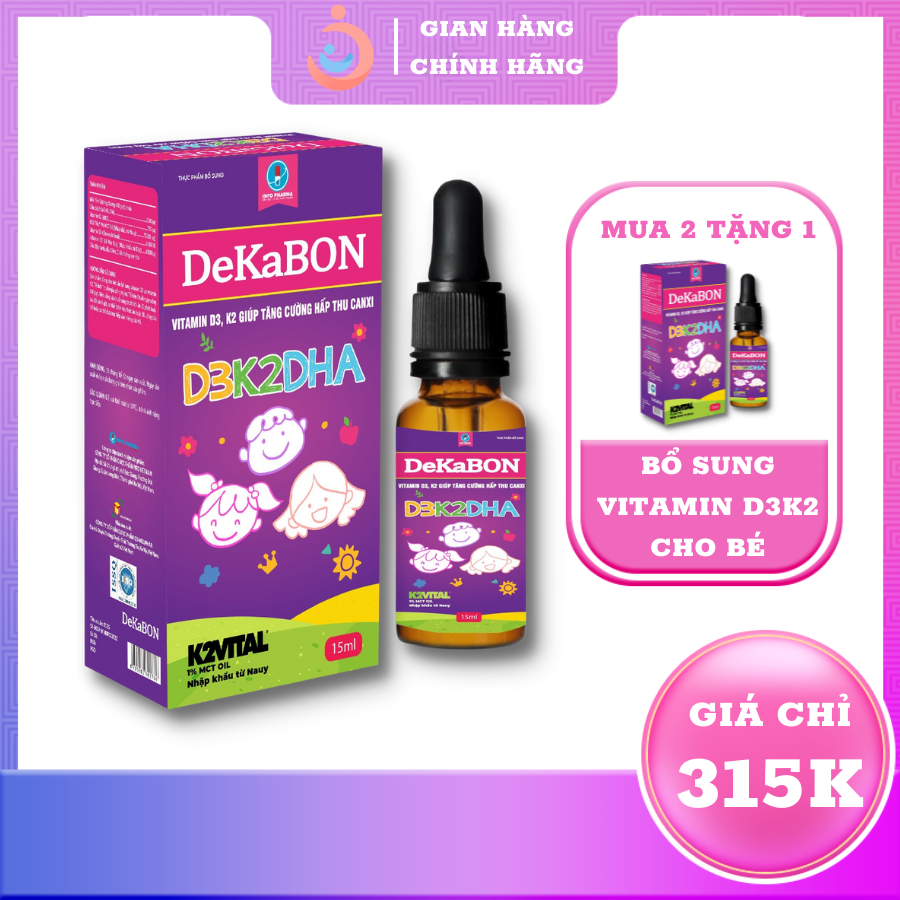 Vitamin d3k2 Dekabon 15ml giúp bé ăn khỏe cao lớn, vitamin d3 cho bé ...