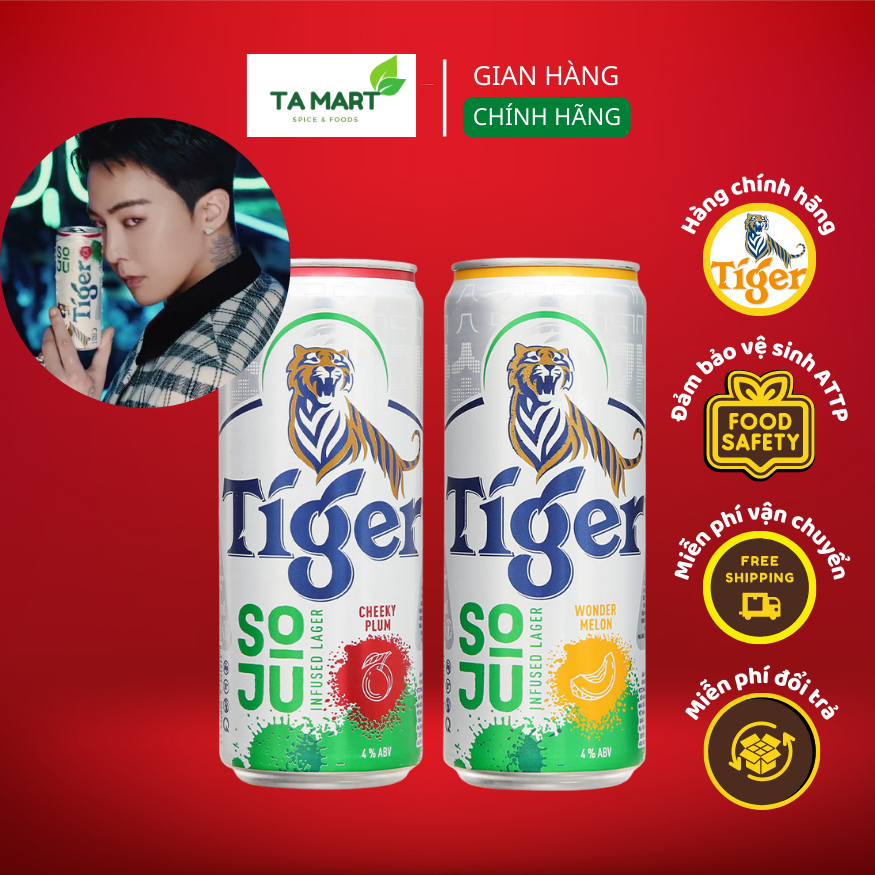 Bia Tiger Soju vị Mận và vị Dưa Lưới lon 330ml - Tiger beer soju Wonder ...